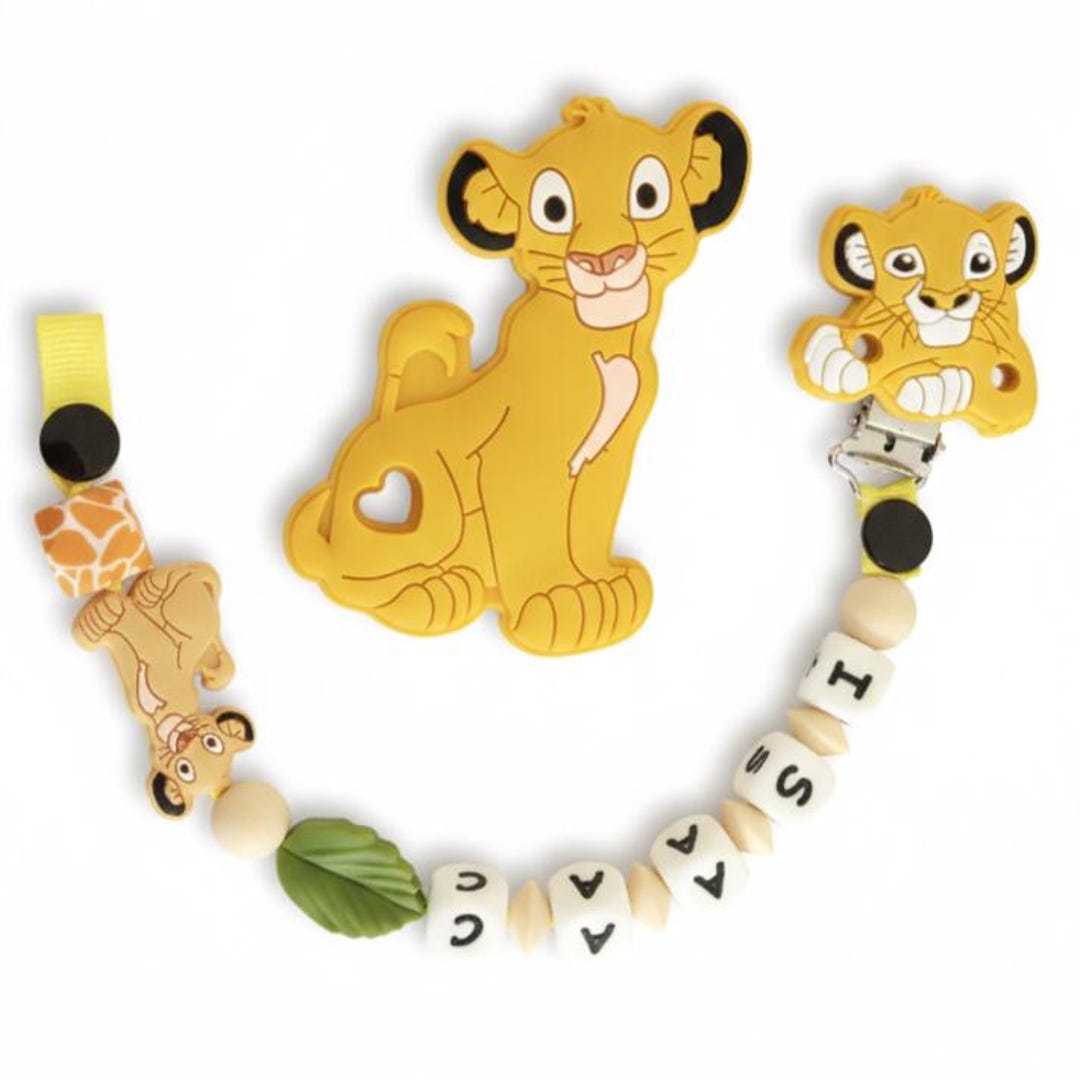 Personalized Lion (simba) Pacifier Clip for Boys - Safari Animals ...