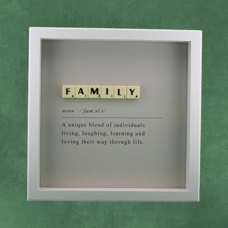 Handmade Family Letter Tile Art – Framed Scrabble Print - Etsy