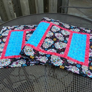 Skulls Quilted Table Runner Handmade Table Runner, Day of the Dead ...