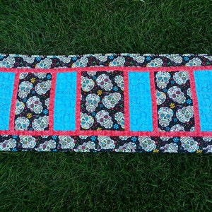 Skulls Quilted Table Runner Handmade Table Runner, Day of the Dead ...
