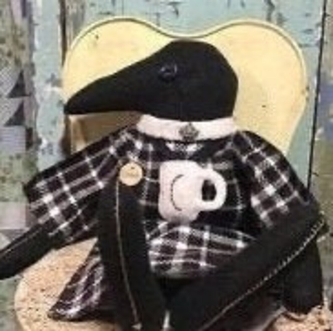 CROW DOLL Made to Order Personalized Gift Primitive Home Crow Art Crow ...