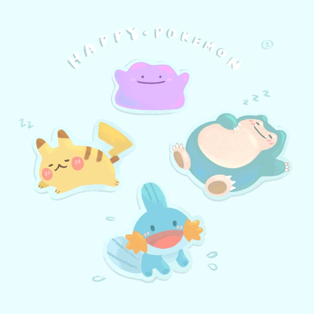 Happy Pokemon Clear Vinyl Sticker - Etsy