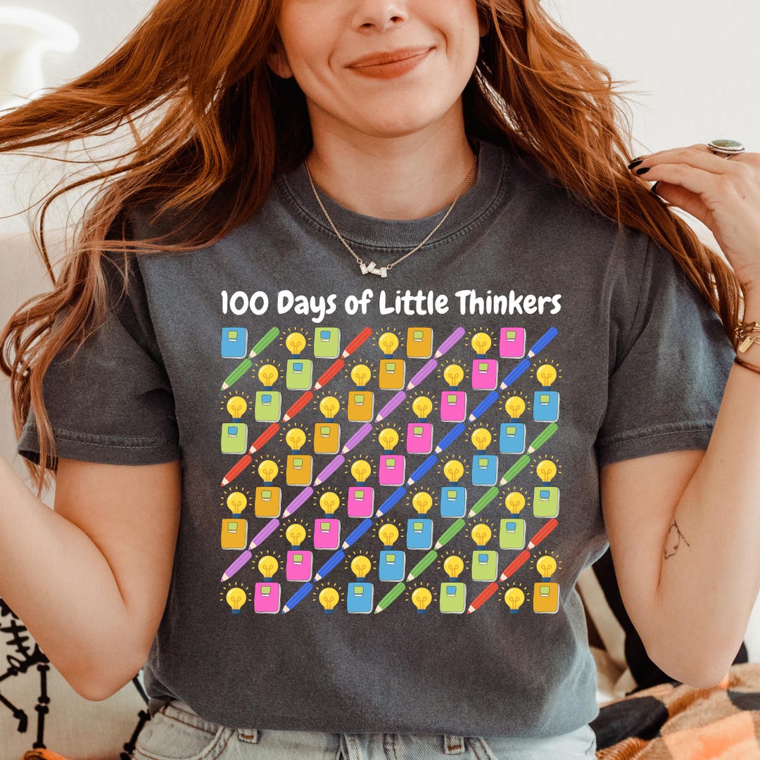 100 Days of Little Thinkers Shirt, 100 Days of School Tee, Funny 100th ...