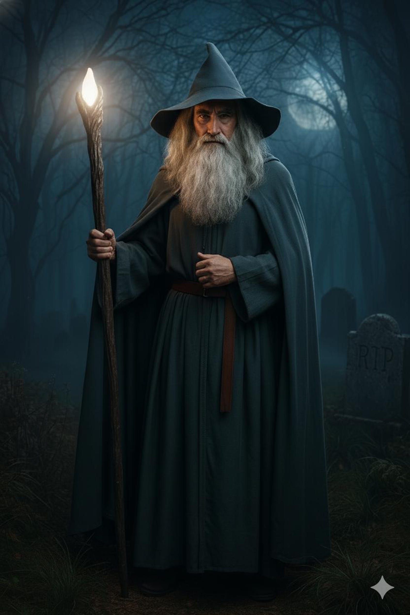 Ancient Wizard Cloak Costume With Hat Dark Gray Medieval Robe Halloween ...