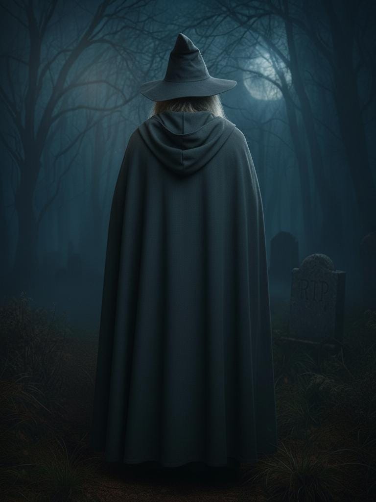 Ancient Wizard Cloak Costume With Hat Dark Gray Medieval Robe Halloween ...