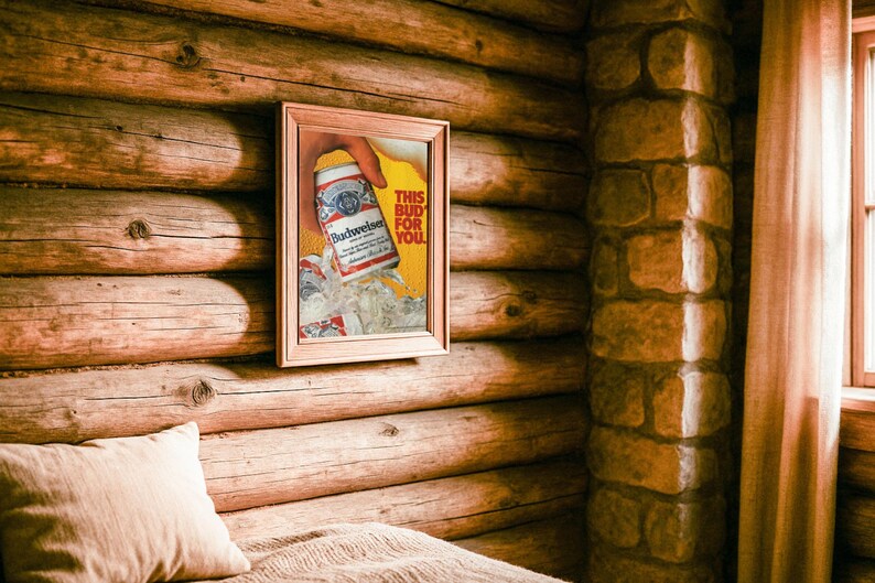 Budweiser Retro Beer Poster Print - Vintage Bar Wall Art Man Cave Decor ...
