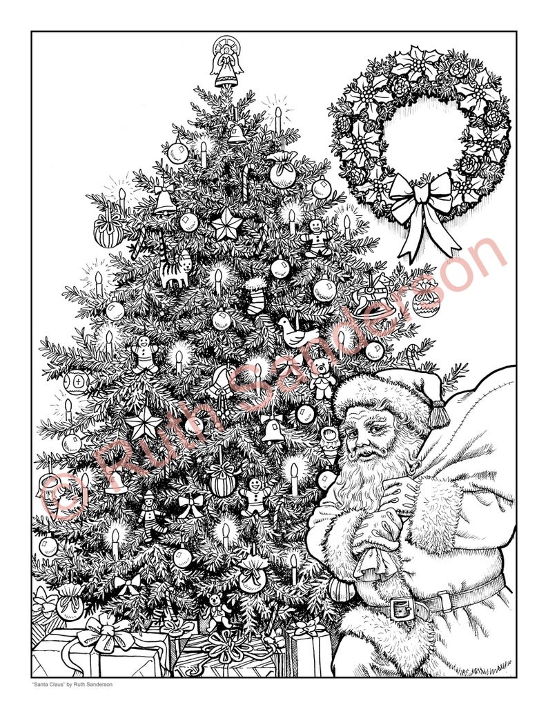 CHRISTMAS MAGIC III: Set of 3 Coloring Pages for Adults in - Etsy