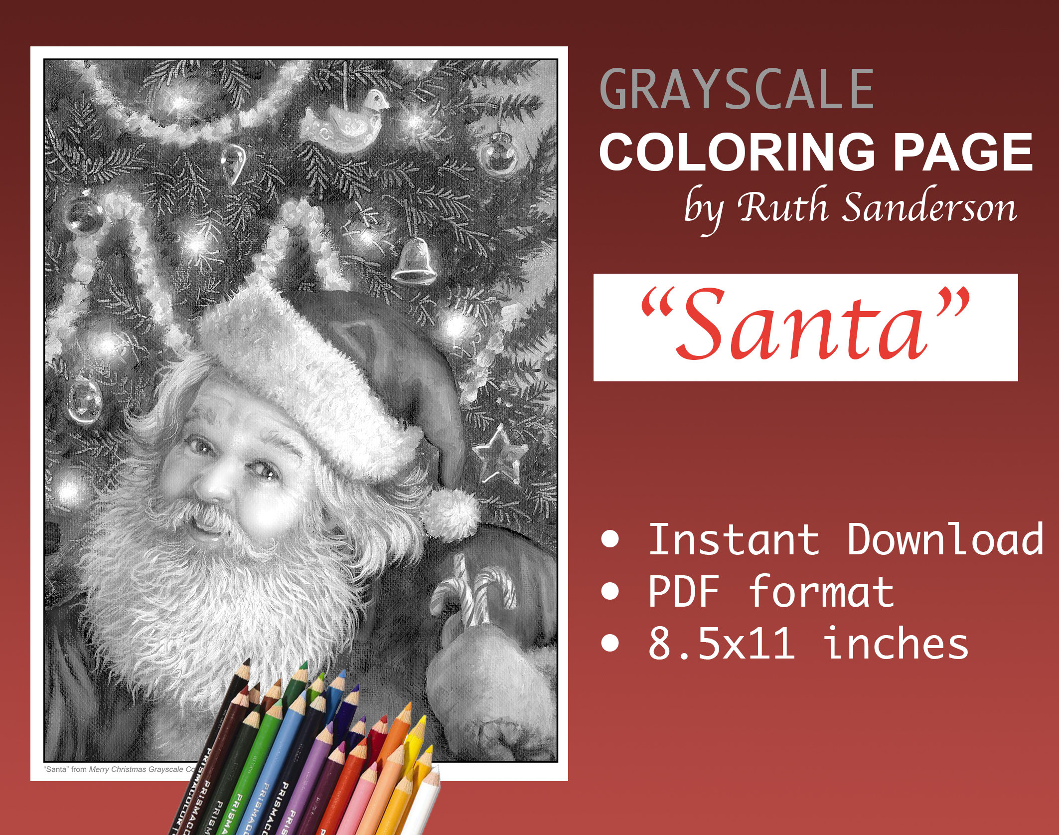 Grayscale Santa
