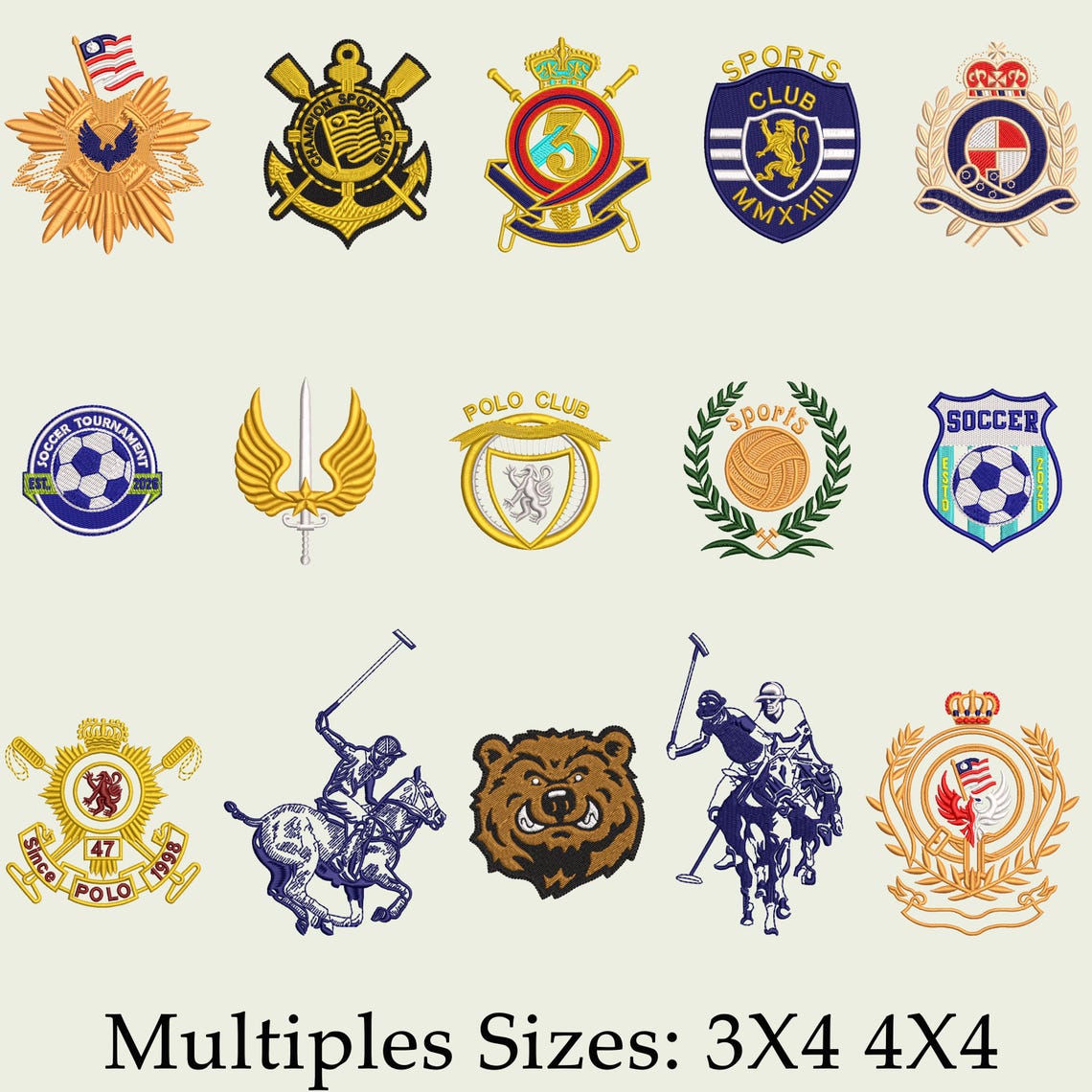 Badge Embroidery | Embroidery Bundle | Custom Polo Logo - Etsy