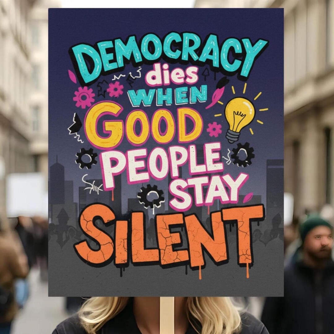 Protect Democracy Protest Poster, No Kings Rally Day Protests Sign ...