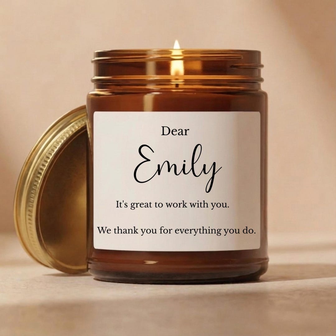 Team Thank You Candle, Holiday Appreciation Gift, Custom Employee Gift ...