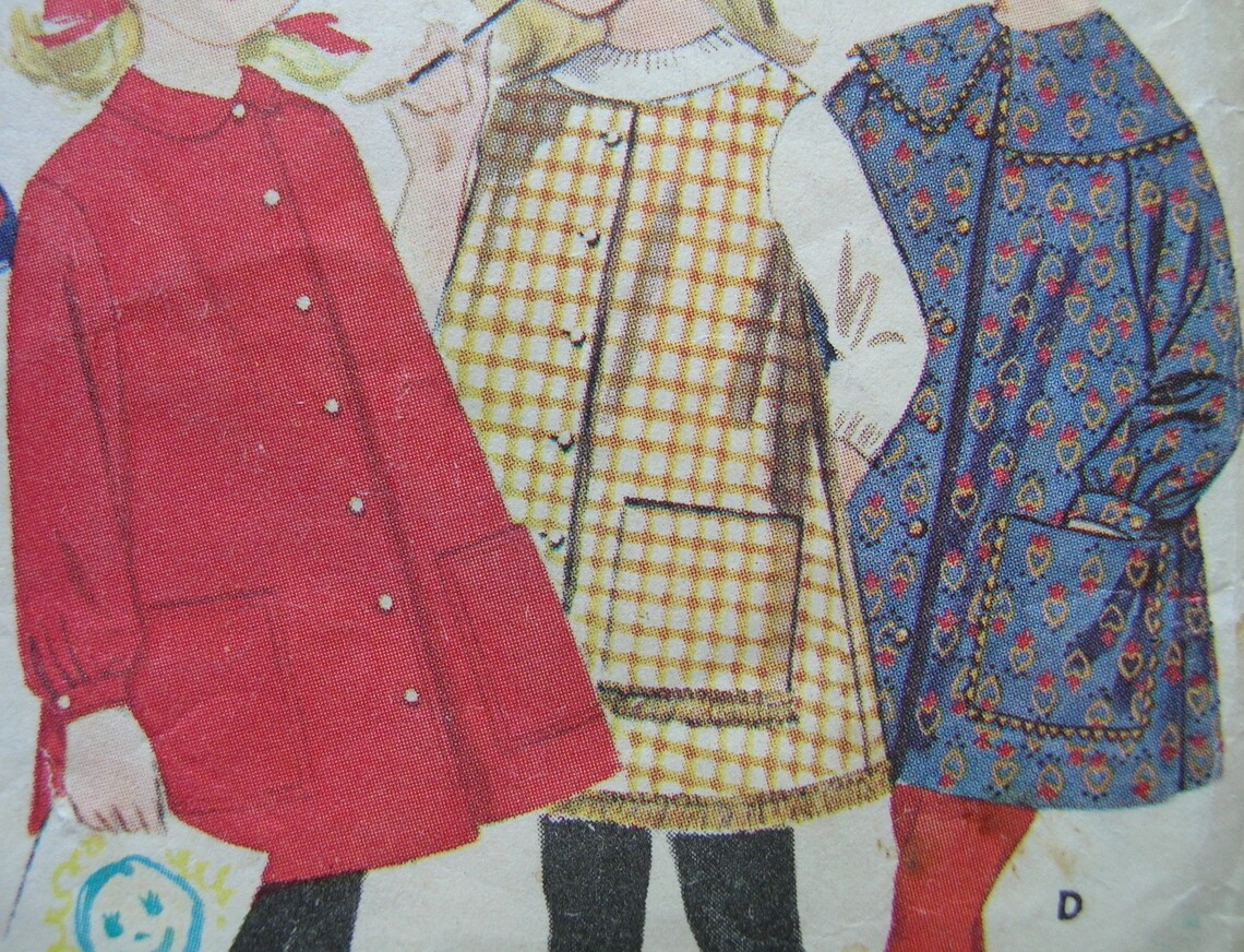 1960s Butterick 2375 Vintage Sewing Pattern Girls' SMOCK | Etsy