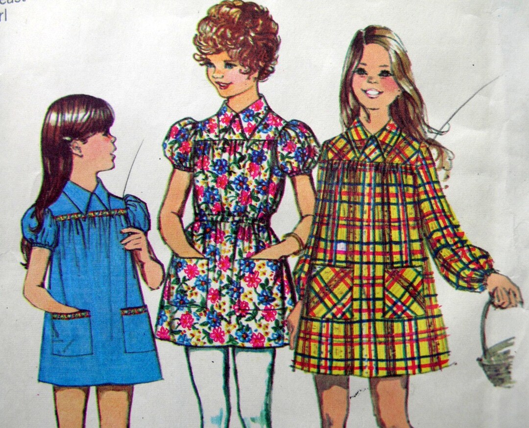 1970s Simplicity #5108 FACTORY FOLDED Vintage Sewing Pattern Girls ...