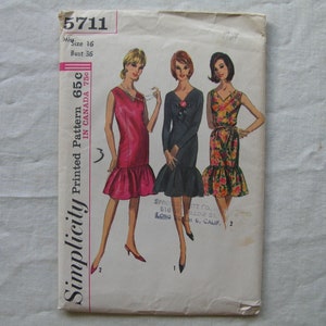1960s Simplicity #5711 FACTORY FOLDED Vintage Sewing Pattern RARE ...