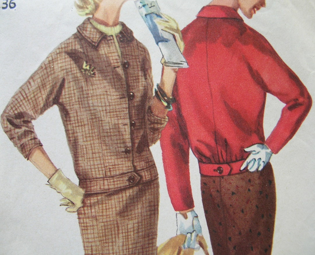 1950s Simplicity #1719 MOSTLY UNCUT/UNUSED Vintage Sewing Pattern ...