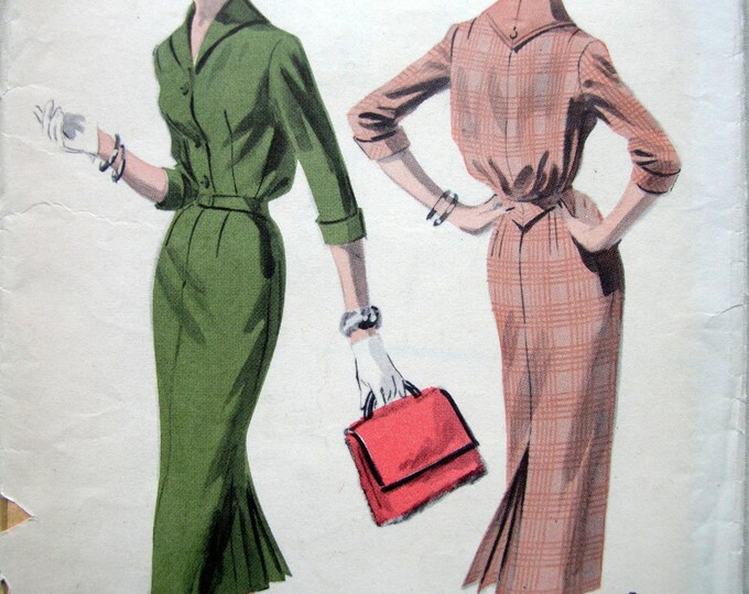 1950s Butterick #7812 RARE Vintage Sewing Pattern Misses' Slender Dress ...