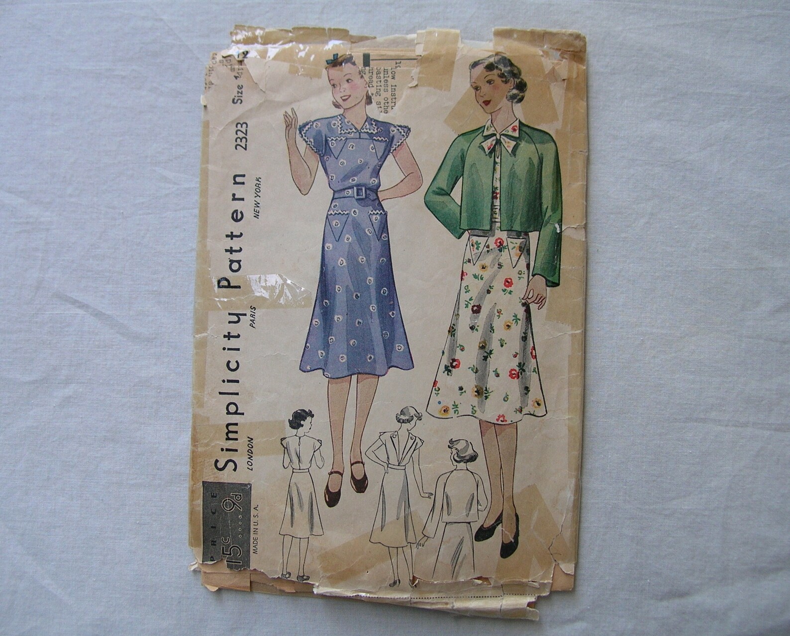 1930s Simplicity 2323 Vintage Sewing Pattern Girls' DRESS - Etsy