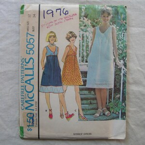 1970s Mccall's #5057 FACTORY FOLDED Vintage Sewing Pattern Dress Misses ...