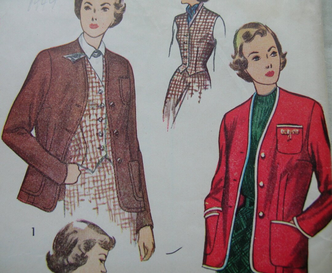 1940s Simplicity #2936 MOSTLY UNCUT/UNUSED Vintage Sewing Pattern ...