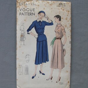 1940s Vogue #6956 FACTORY FOLDED Vintage Sewing Pattern Misses' Two ...