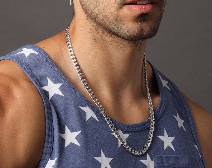 Waterproof Thick Cuban Chain Necklace for Men / 7mm 316L Stainless ...