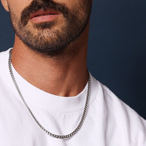Waterproof Men's Chain Necklace / Cuban Chain / 4mm 316L - Etsy