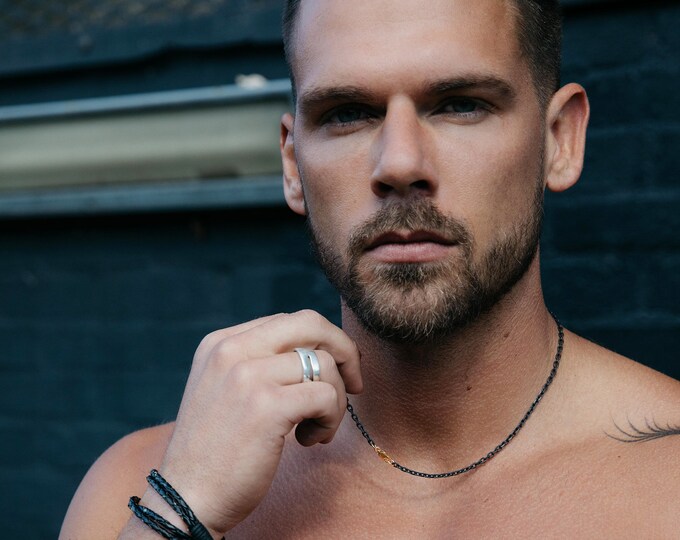 Men's Necklace Chain Black Titanium Cable Chain Necklace for Men With ...