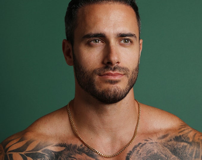 5mm Gold Curb Chain Necklace for Men / Men's Fashion Gold Chains / Men ...