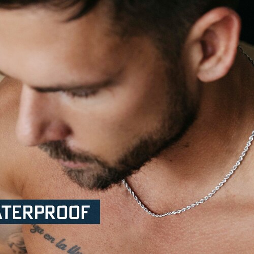 Waterproof Men's Rope Chain 3mm Stainless Steel Rope - Etsy