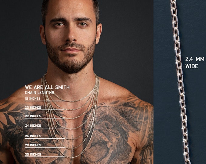 Sterling Silver Men's Chain Necklace 925 Silver Cable Link Chain for ...