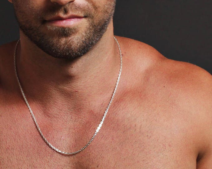 Sterling Silver Chain Necklace for Men .925 Sterling Silver Men's ...