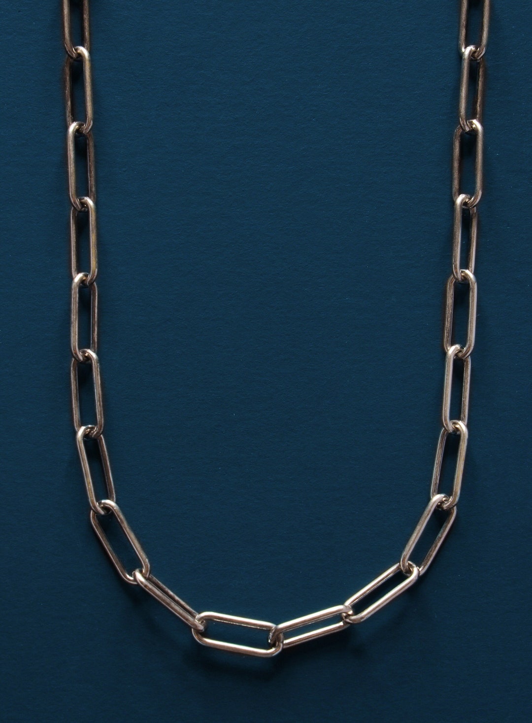 Men's Necklace Chains - Large Cable Chain Link - Oxidized 92 Sterling ...