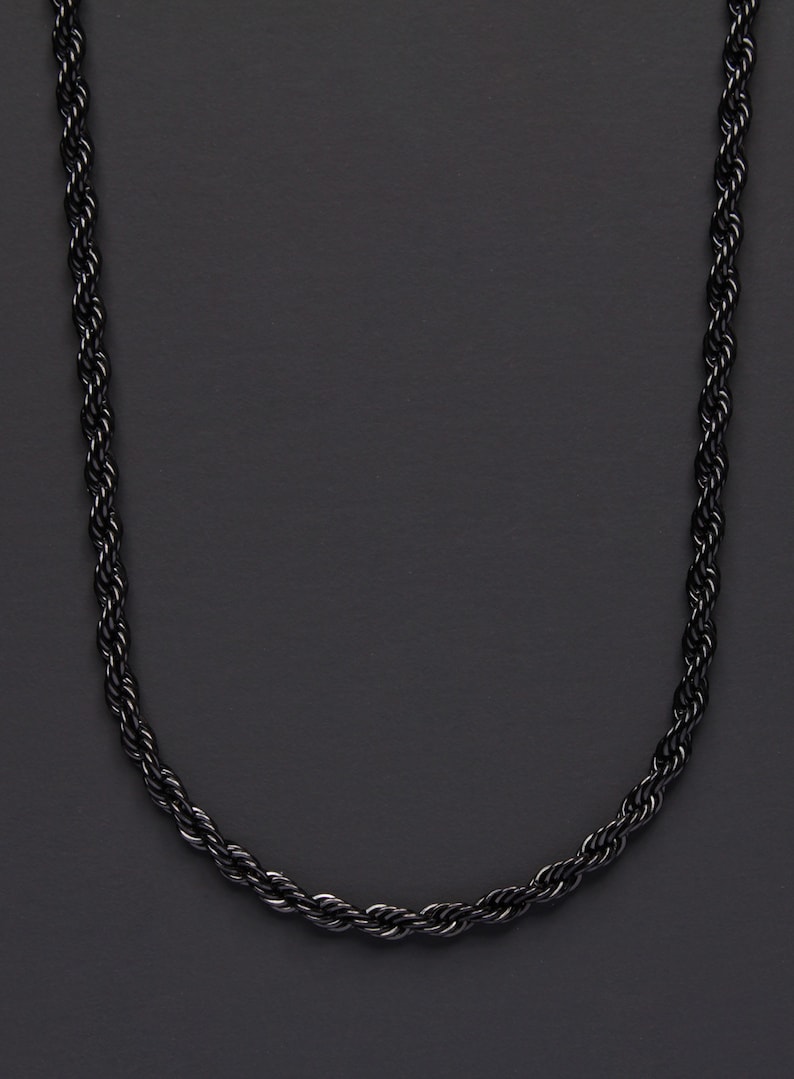Black Rope Chain Necklace Minimalist Black Necklace Rope - Etsy