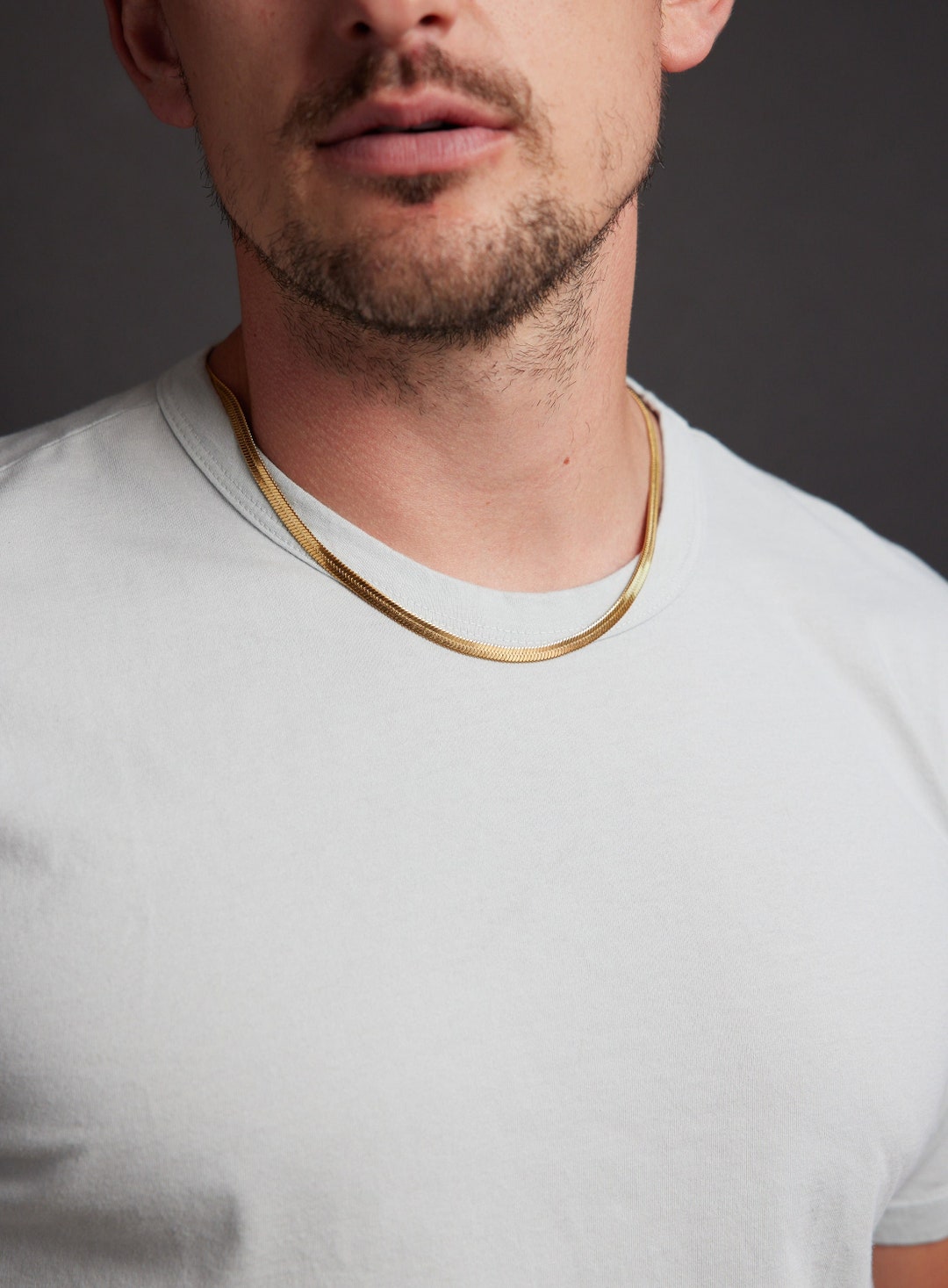 Men's Gold Chain Necklace - 5mm 14k Gold Plated 316L Stainless Steel ...