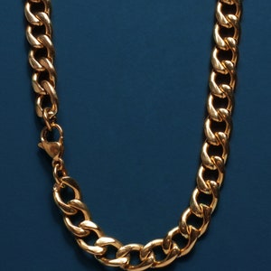 Thick Gold Chain - 9mm Curb Chain Necklace for Men - Gold Jewelry Gifts ...