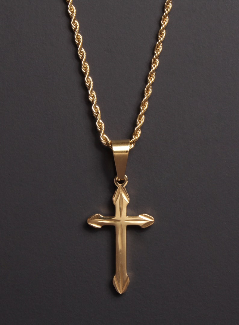 Man Necklace Gold Cross Necklace for Men Gold Plated - Etsy Man Necklace Gold Cross Necklace for Men Gold Plated - Etsy