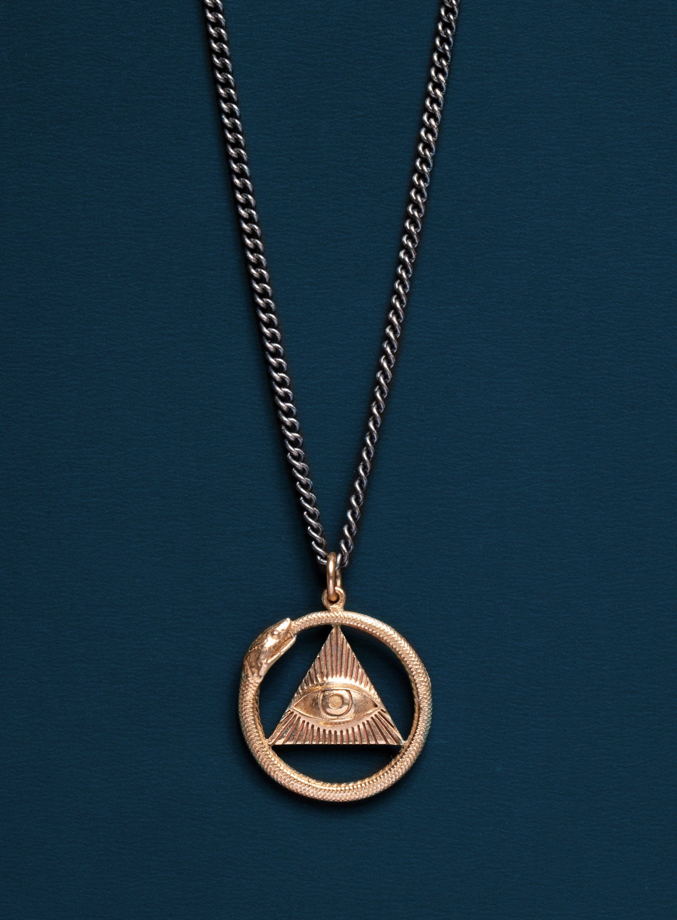 Men's Necklace - All Seeing Eye Pendant - Ouroboros Snake Pendant ...