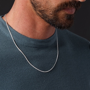 925 Sterling Silver Minimalist Cuban Chain Necklace for Men - Sleek ...