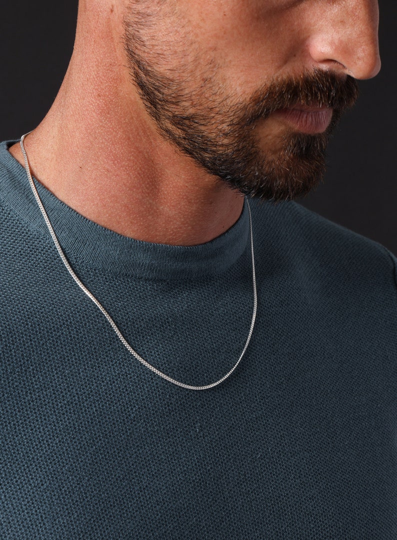 925 Sterling Silver Minimalist Cuban Chain Necklace for Men - Sleek ...