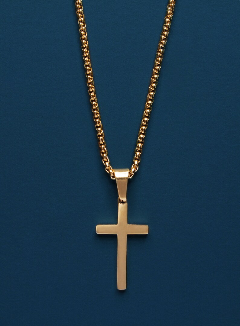 Cross Necklace for Man Men's Gold Cross Necklace - Etsy