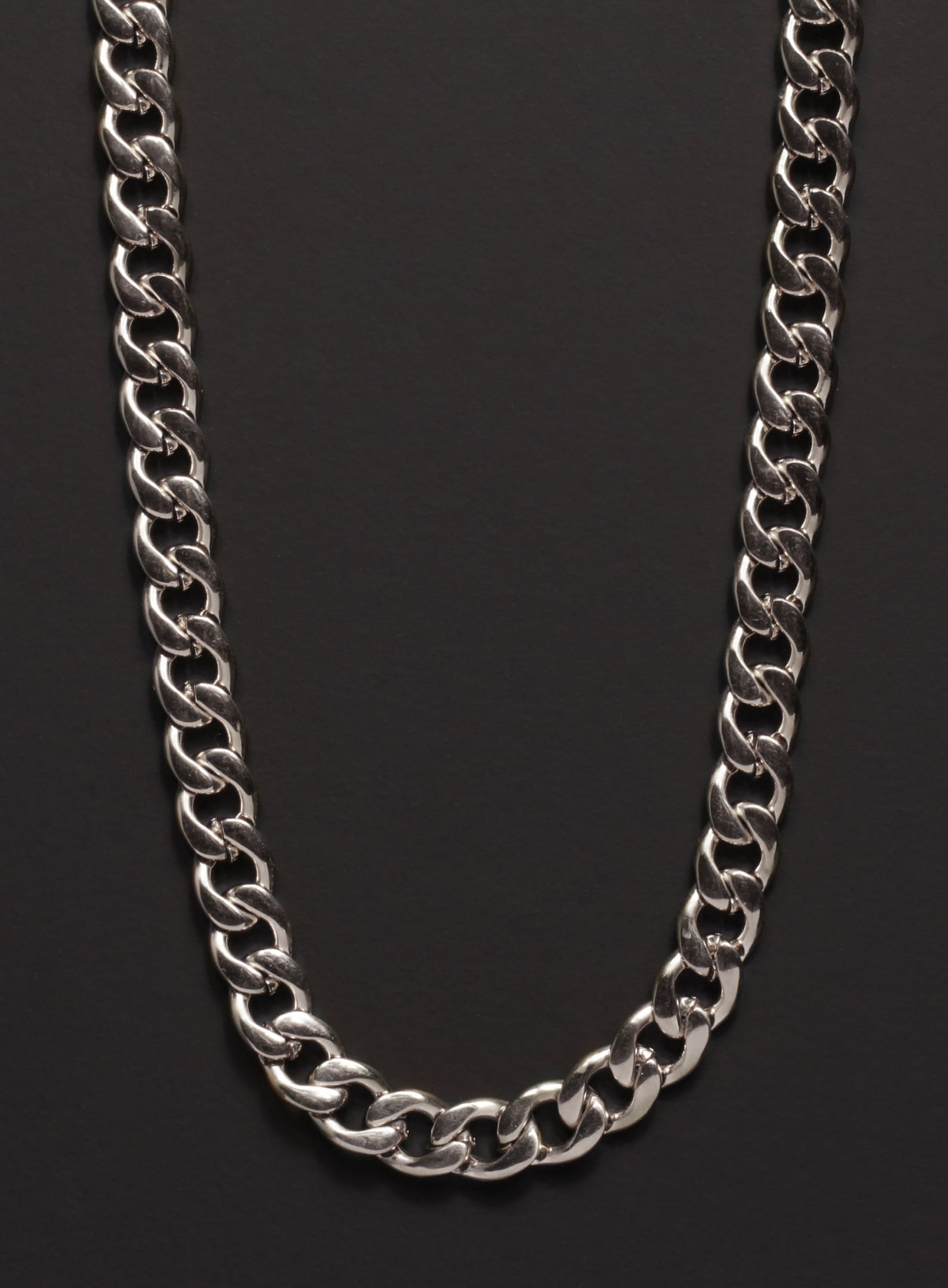 Waterproof 7mm Silver Chain Necklace for Men / Curb Stainless Steel ...