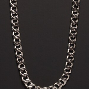Waterproof 7mm Silver Chain Necklace for Men / Curb Stainless Steel ...