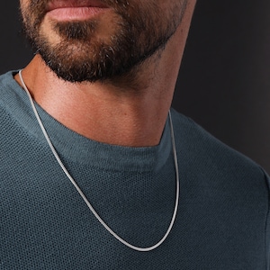 925 Sterling Silver Minimalist Cuban Chain Necklace for Men - Sleek ...