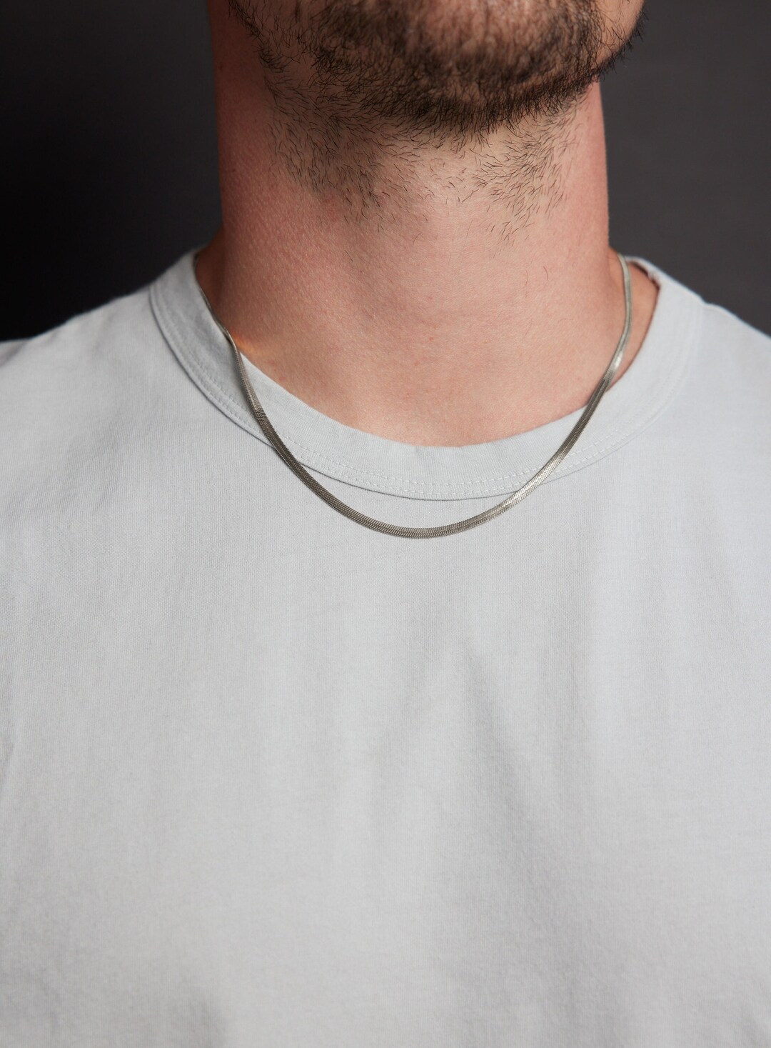 Waterproof Sweatproof Silver Men's Chain Necklace - 3mm Sleek ...