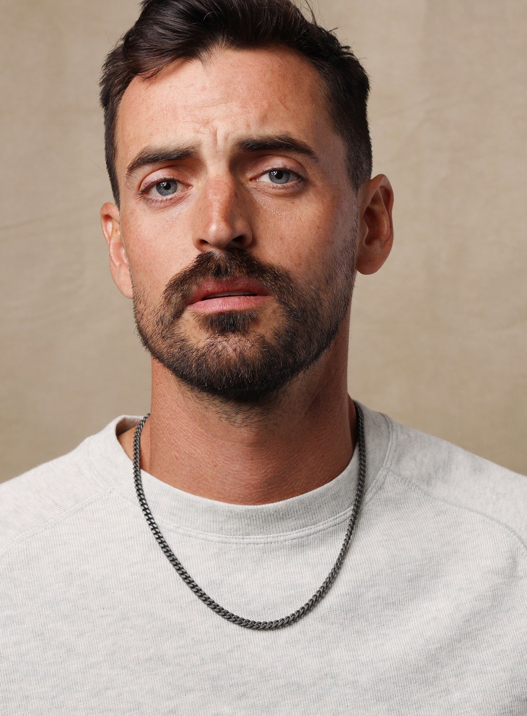 Men's Cuban Chain - Titanium Coated Over 925 Sterling Silver - Sleek ...