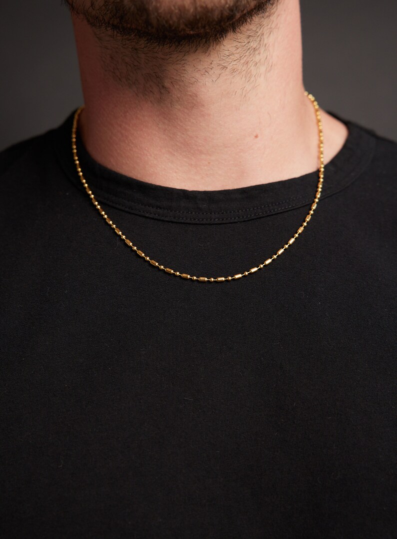 Men's Gold Necklace - 2.5mm 14k Gold Plated 316 Stainless Steel ...
