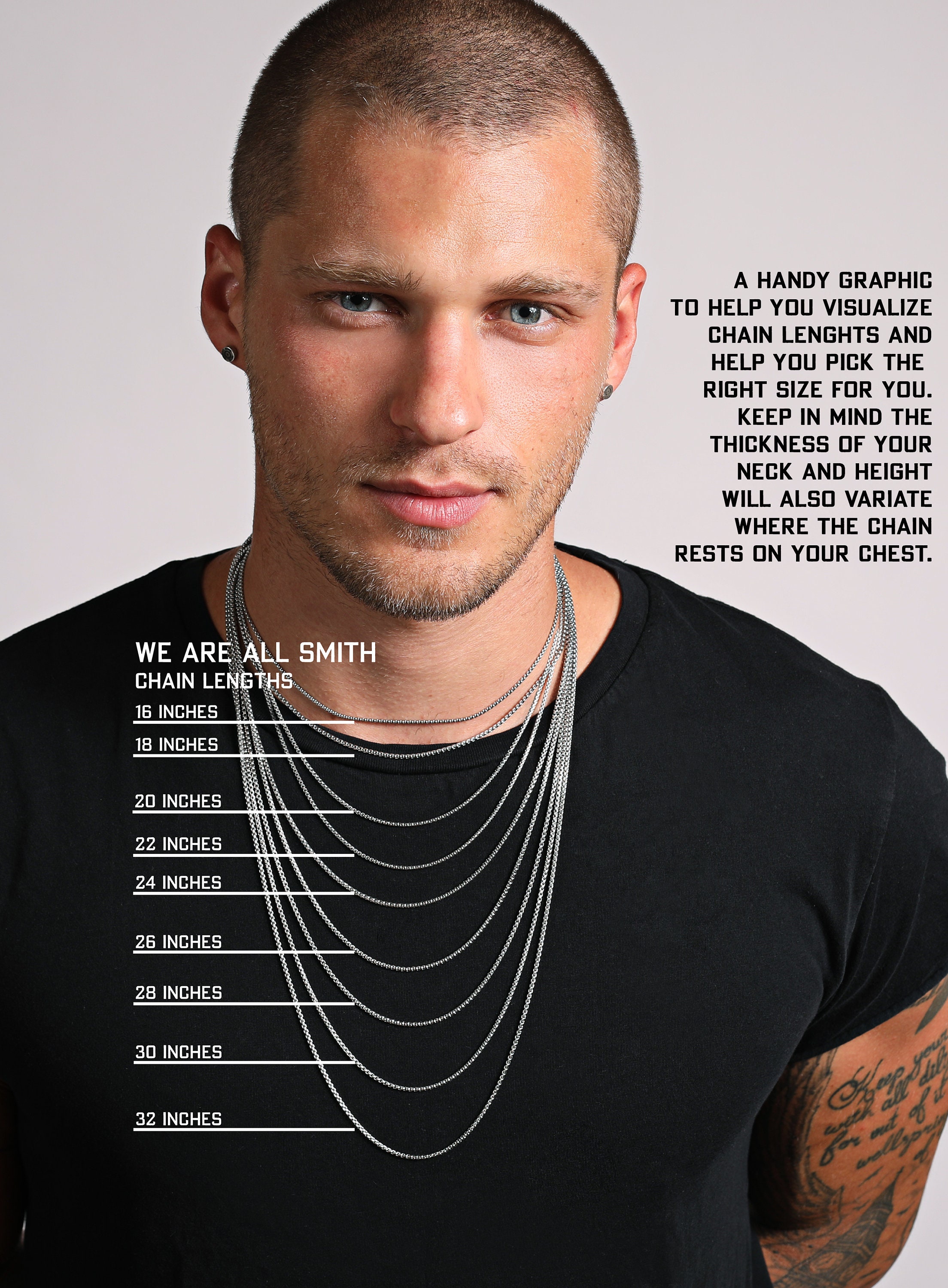 Waterproof Sweatproof Silver Men's Chain Necklace - 3mm Sleek ...
