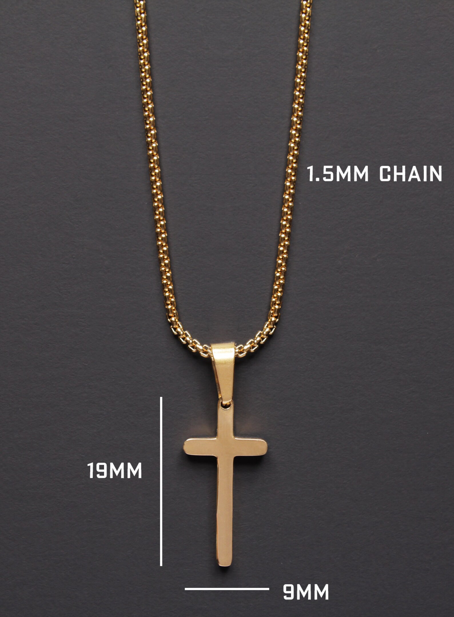 Men's Necklace - Small Cross Necklace - Men's Gold Cross Necklace ...