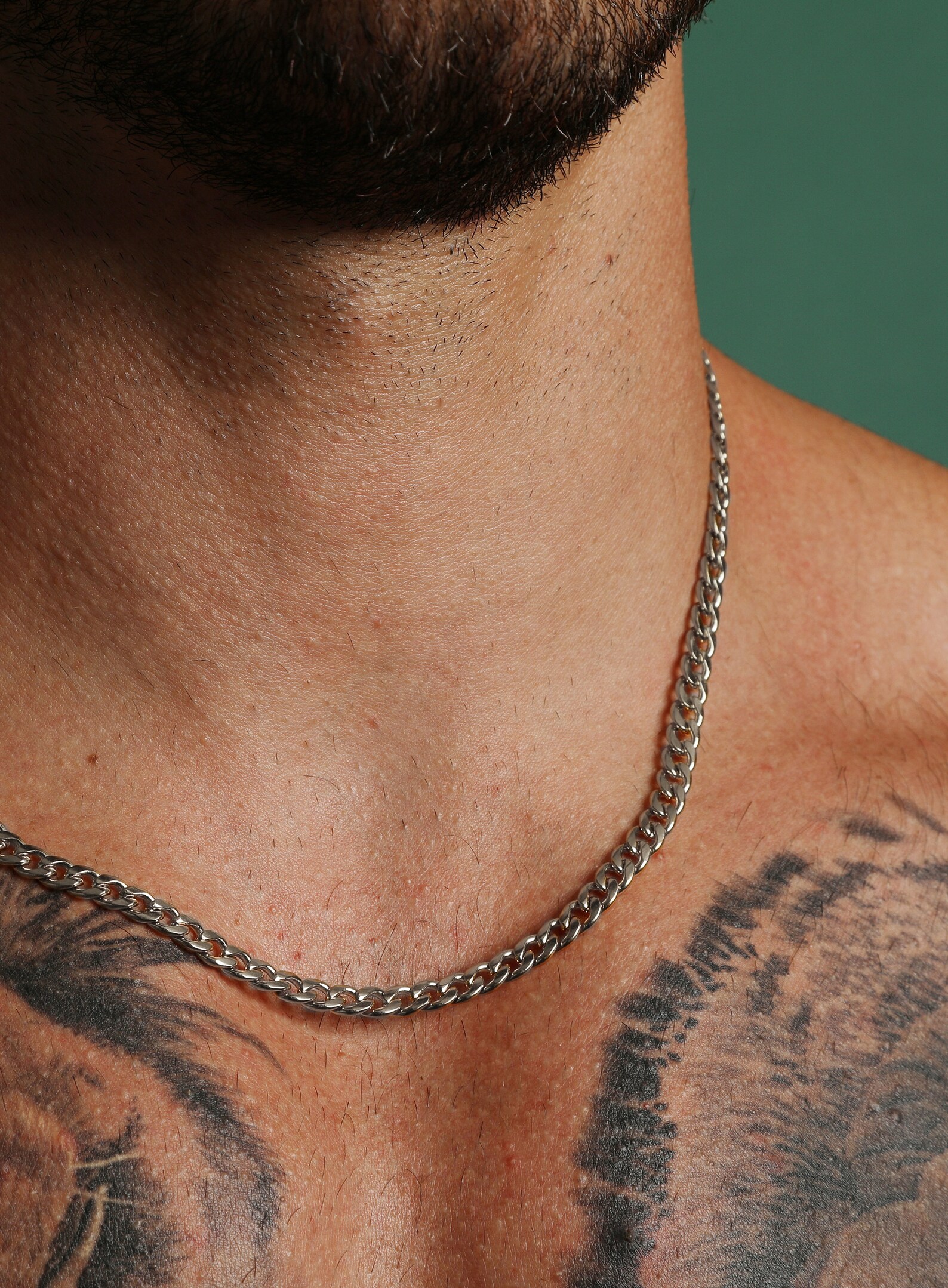 Waterproof Necklace 5mm Stainless Steel Curb Chain Necklace - Etsy