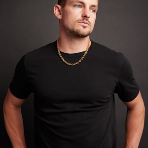 Men's Gold Chain Necklace - 9mm Chunky and Thick Round Cable Chain for ...